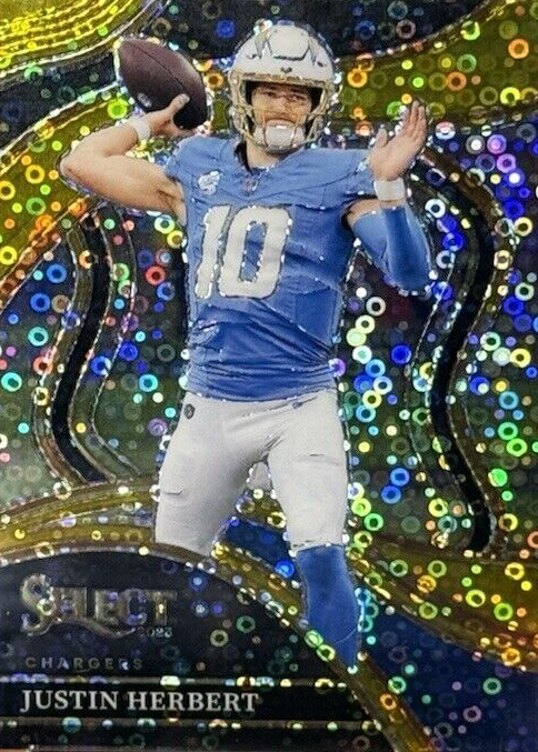 Justin Herbert 2023 Select #248 Club Level Gold Disco /10 Price Guide ...