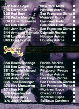 Checklist 1994 Pinnacle Select #418 Base Price Guide - Sports Card Investor