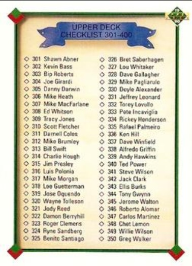 Checklist 1990 Upper Deck #400 Base Price Guide - Sports Card Investor