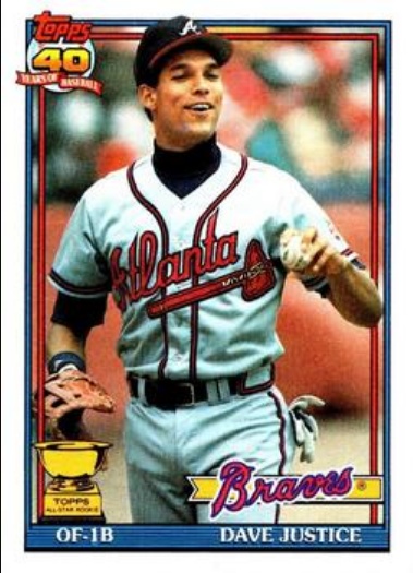 Dave Justice 1991 Topps #329 Base Price Guide - Sports Card Investor