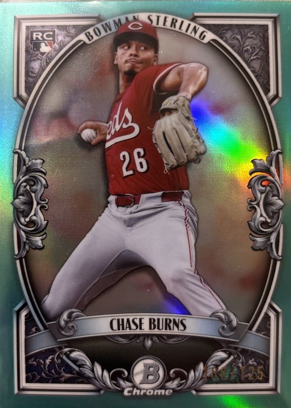 Chase Burns 2026 Bowman #BST-10 Sterling - Aqua Refractor /125 Price ...