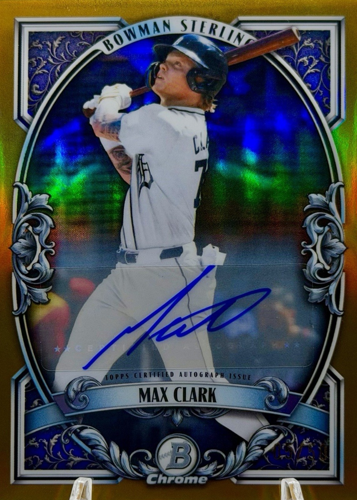 Max Clark 2026 Bowman #BST-5 Sterling Autographs - Gold Refractor /50 ...