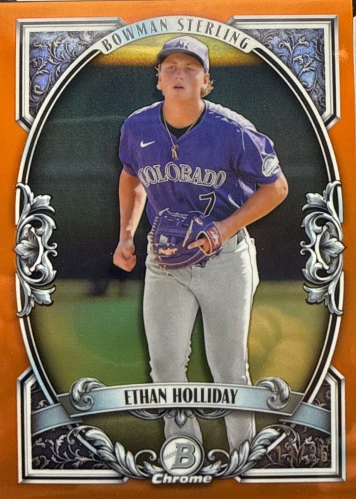 Ethan Holliday 2026 Bowman #BST-11 Sterling - Orange Refractor /25 ...