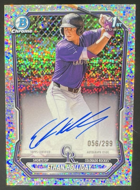Ethan Holliday 2026 Bowman #CPA-EH Chrome Prospect Autographs - Speckle ...
