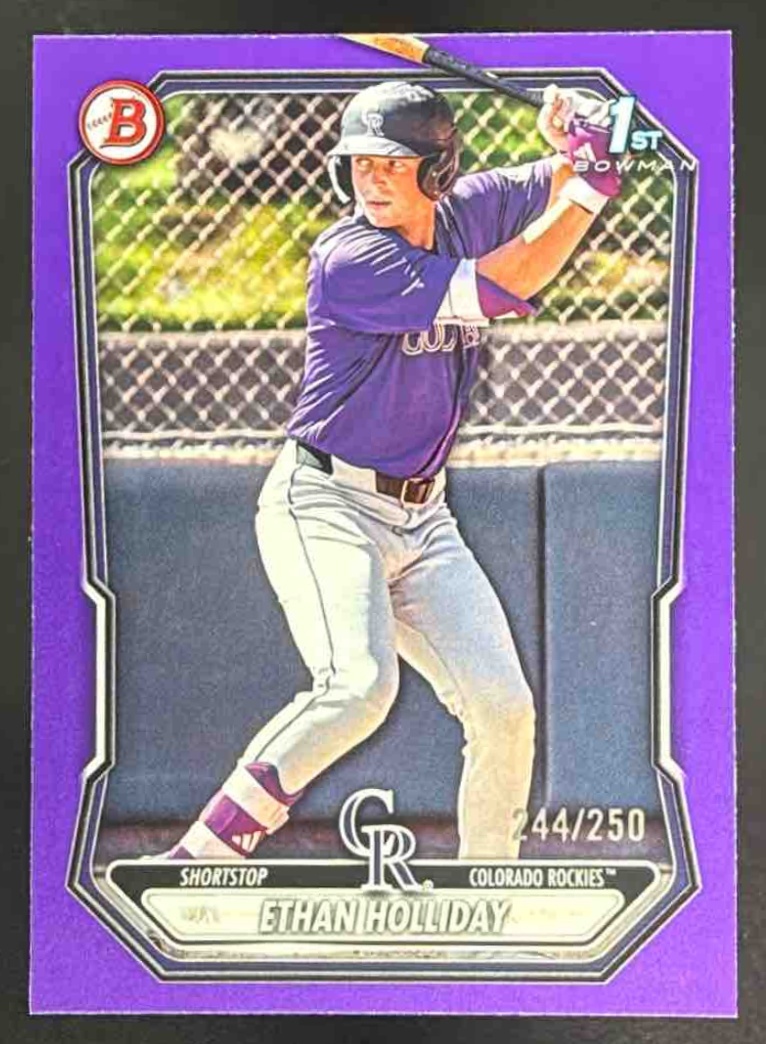 Ethan Holliday 2026 Bowman #BP-1 Prospects - Purple Border /250 (1st ...