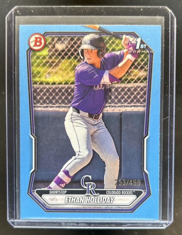 Ethan Holliday 2026 Bowman #BP-1 Prospects - Sky Blue Border /499 (1st ...