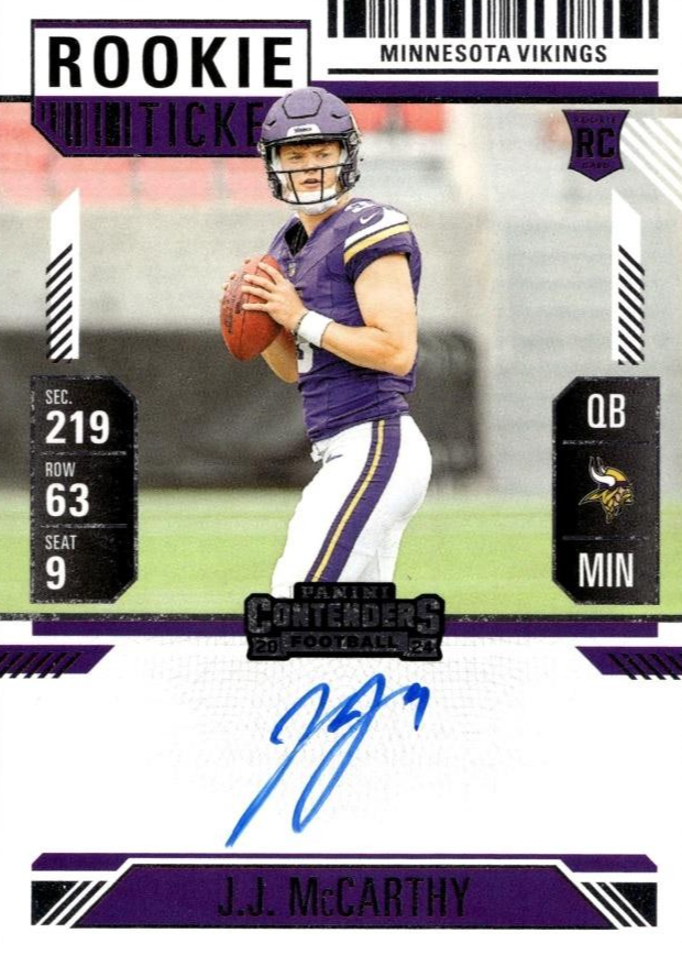 JJ McCarthy 2024 Contenders #101 Rookie Ticket Auto Price Guide ...