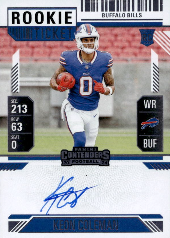 Keon Coleman 2024 Contenders #117 Rookie Ticket Auto Price Guide ...