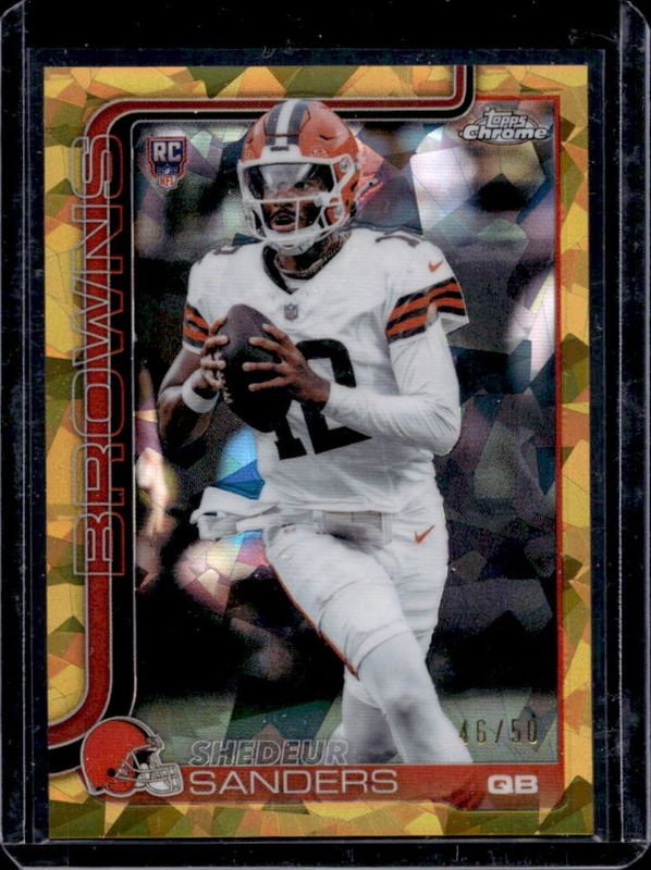 Shedeur Sanders 2025 Topps Chrome Sapphire Edition #315 Gold /50 Price ...