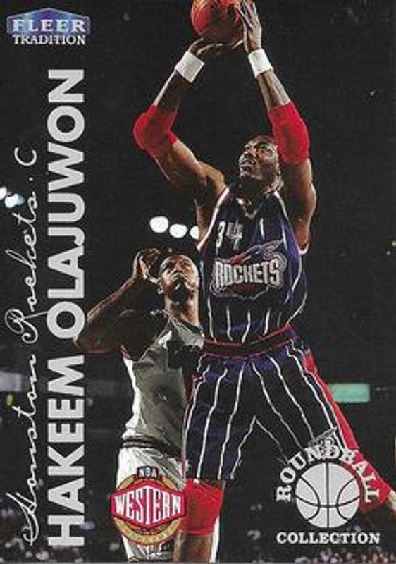 Hakeem Olajuwon 1999 Fleer Tradition #165RB Roundball Collection Price ...