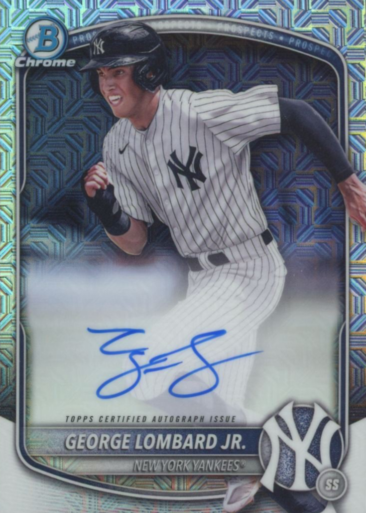 George Lombard Jr. 2025 Bowman Mega Box #BMA-GL Chrome Prospect Auto ...
