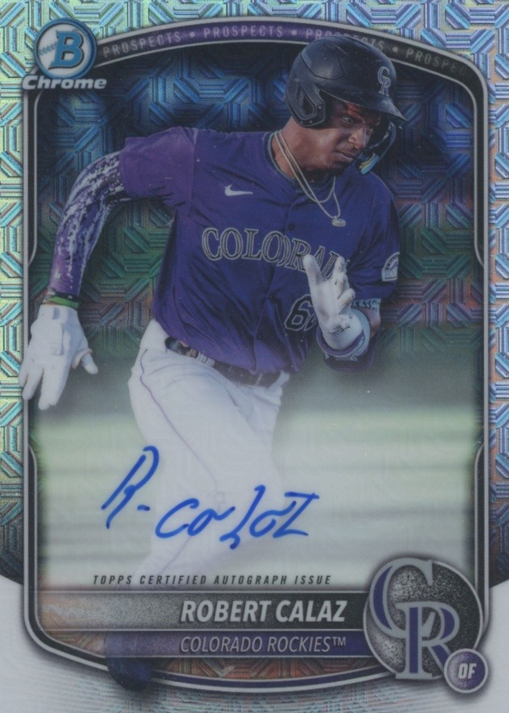 Robert Calaz 2025 Bowman Mega Box #BMA-RC Chrome Prospect Auto Price ...