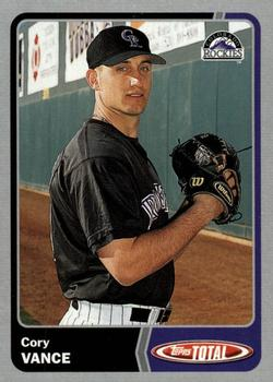 Cory Vance 2003 Topps Total #759 Silver Price Guide - Sports Card Investor