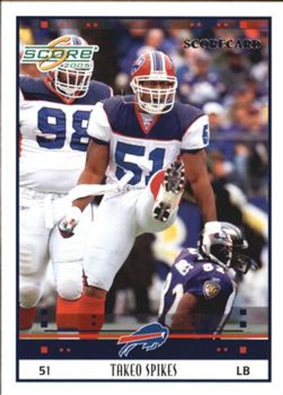 Takeo Spikes 2005 Score #33 Scorecard /599 Price Guide - Sports Card ...