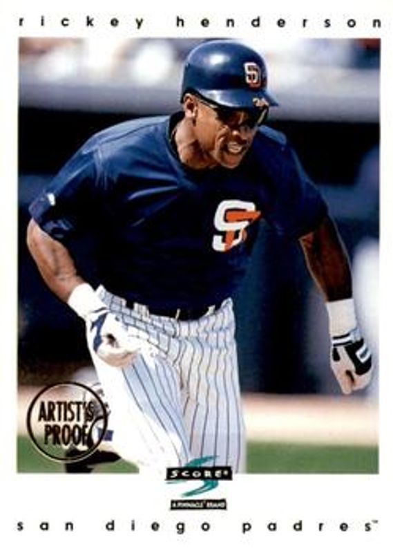 Rickey Henderson 1997 Score Premium Stock #51 Artist's Proof - White ...