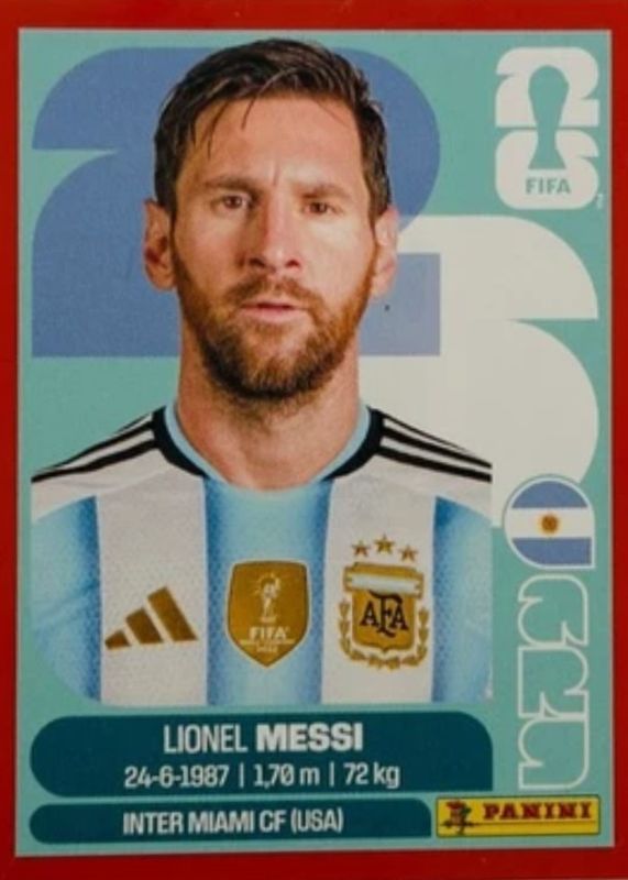 Lionel Messi 2026 Panini World Cup Stickers #ARG17 Red (1:26) Price ...