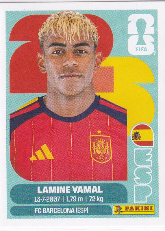 Lamine Yamal 2026 Panini World Cup Stickers #ESP15 Base Price Guide ...