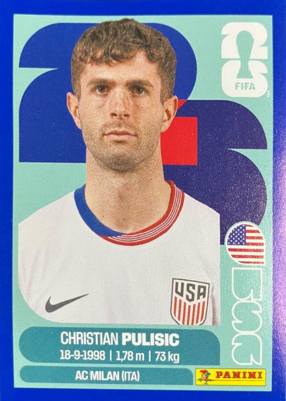 Christian Pulisic 2026 Panini World Cup Stickers #USA16 Blue (1:2 ...