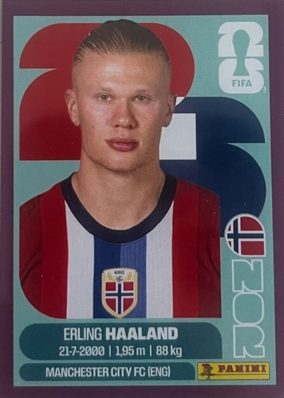 Erling Haaland 2026 Panini World Cup Stickers #NOR15 Purple (1:204 ...