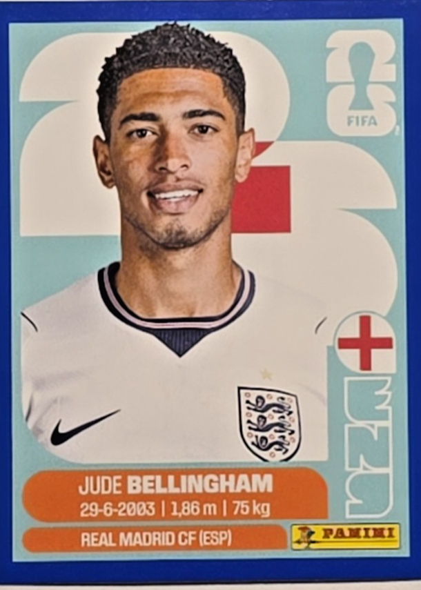 Jude Bellingham 2026 Panini World Cup Stickers #ENG11 Blue (1:2) Price ...