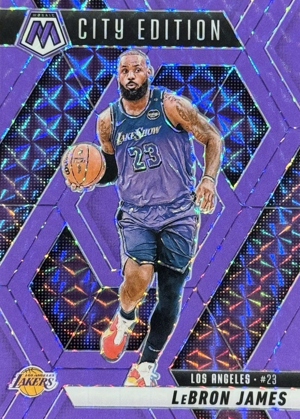 LeBron James 2024 Mosaic #286 City Edition - Purple Fluorescent /249 ...