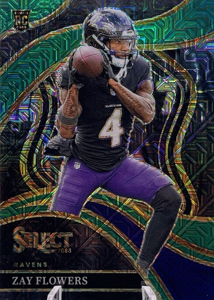 Zay Flowers 2023 Select #201 Club Level Green /5 Price Guide - Sports ...