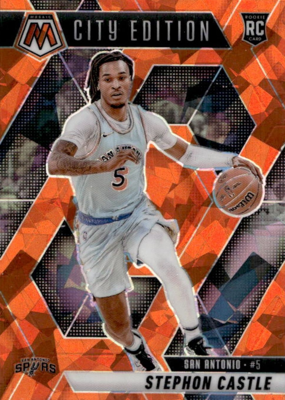 Stephon Castle 2024 Mosaic #290 City Edition - Orange Ice /49 Price ...