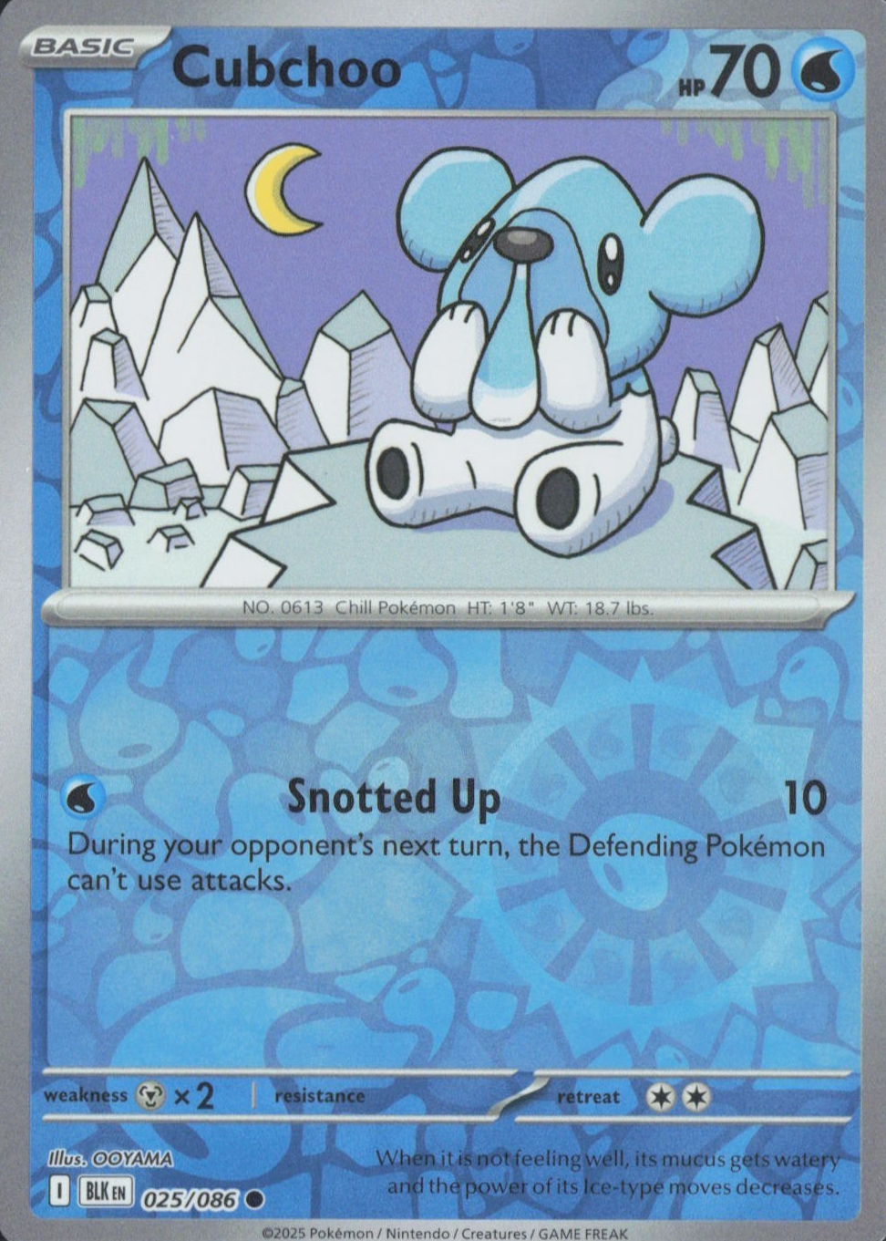 Cubchoo 2025 Scarlet & Violet: Black Bolt #025/086 Reverse Holo Price ...