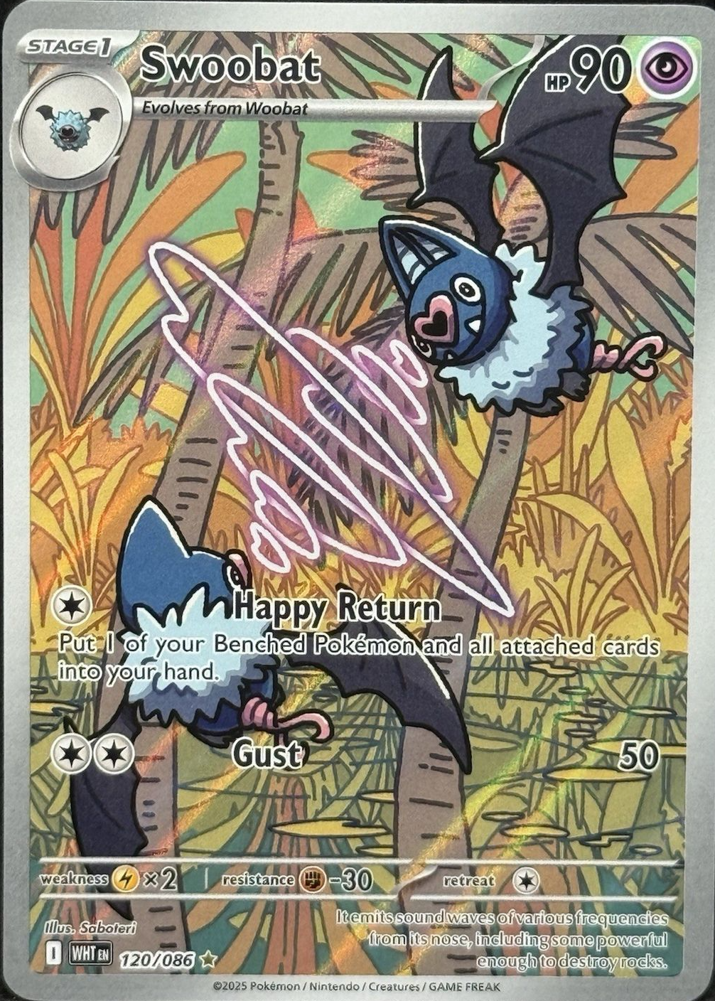 Swoobat 2025 Scarlet & Violet: White Flare #120/086 Illustration Rare ...