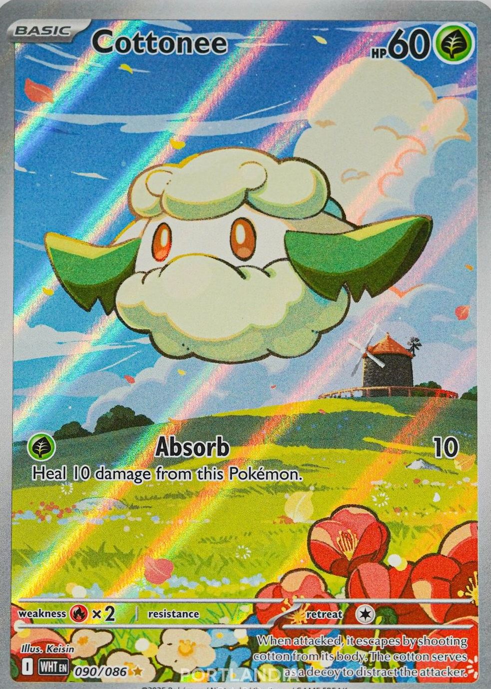 Cottonee 2025 Scarlet & Violet: White Flare #090/086 Illustration Rare ...
