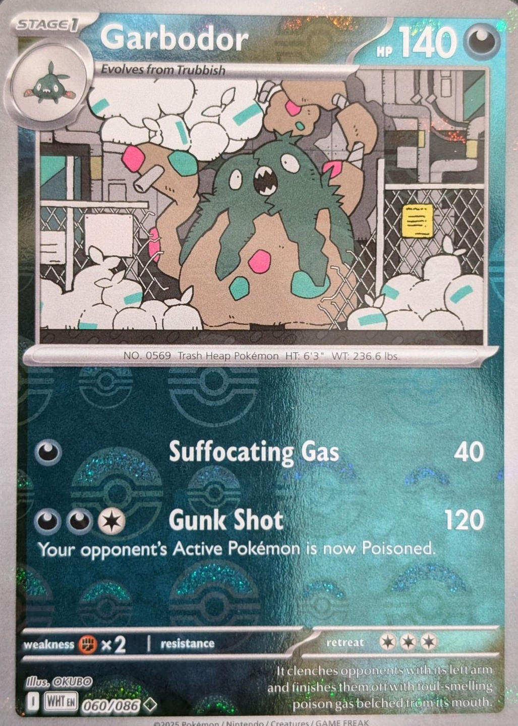 Garbodor 2025 Scarlet & Violet: White Flare #060/086 Poke Ball Reverse ...