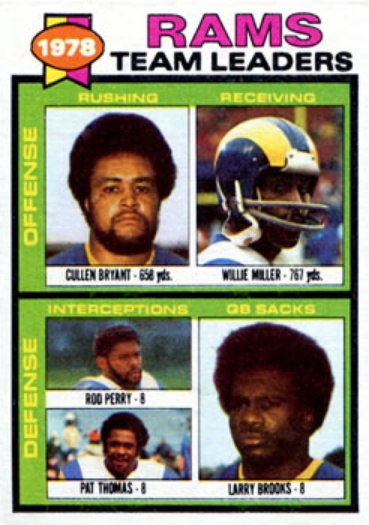 Rod Perry / Larry Brooks / Willie Miller / Cullen Bryant Football Cards ...