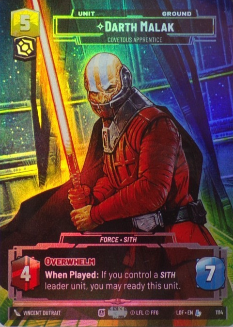 Darth Malak - Covetous Apprentice 2025 Legends of the Force #1114 ...