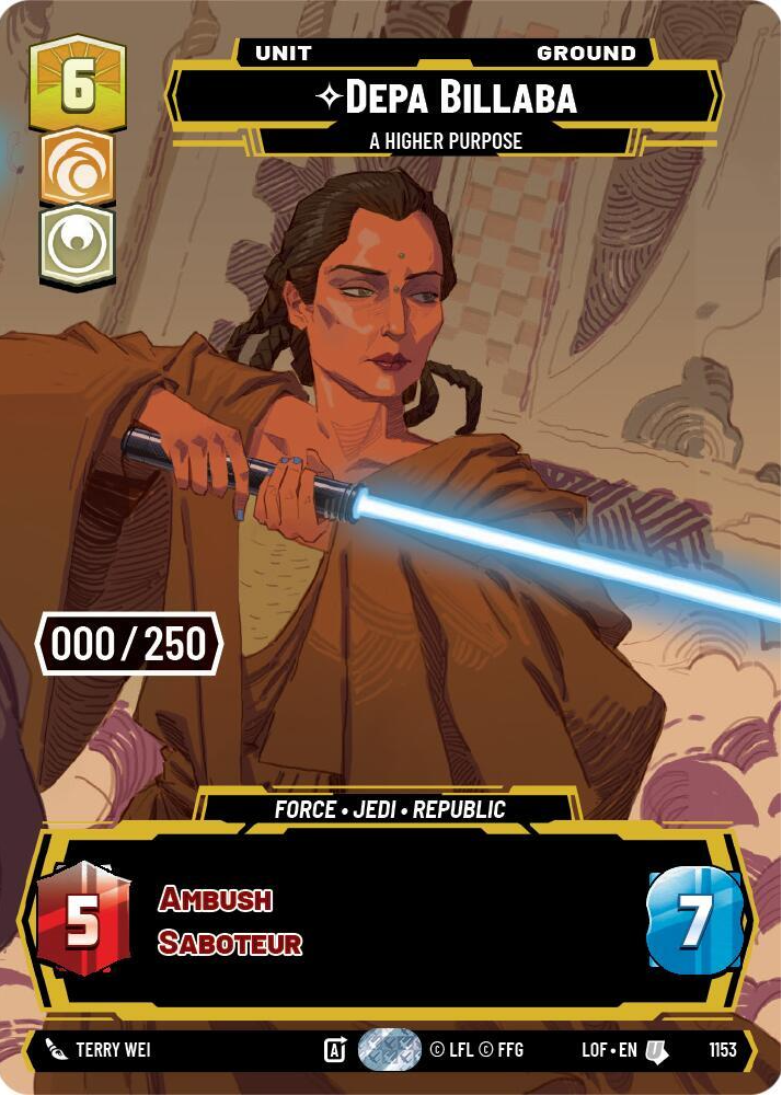 Depa Billaba - A Higher Purpose 2025 Legends of the Force #1153 ...