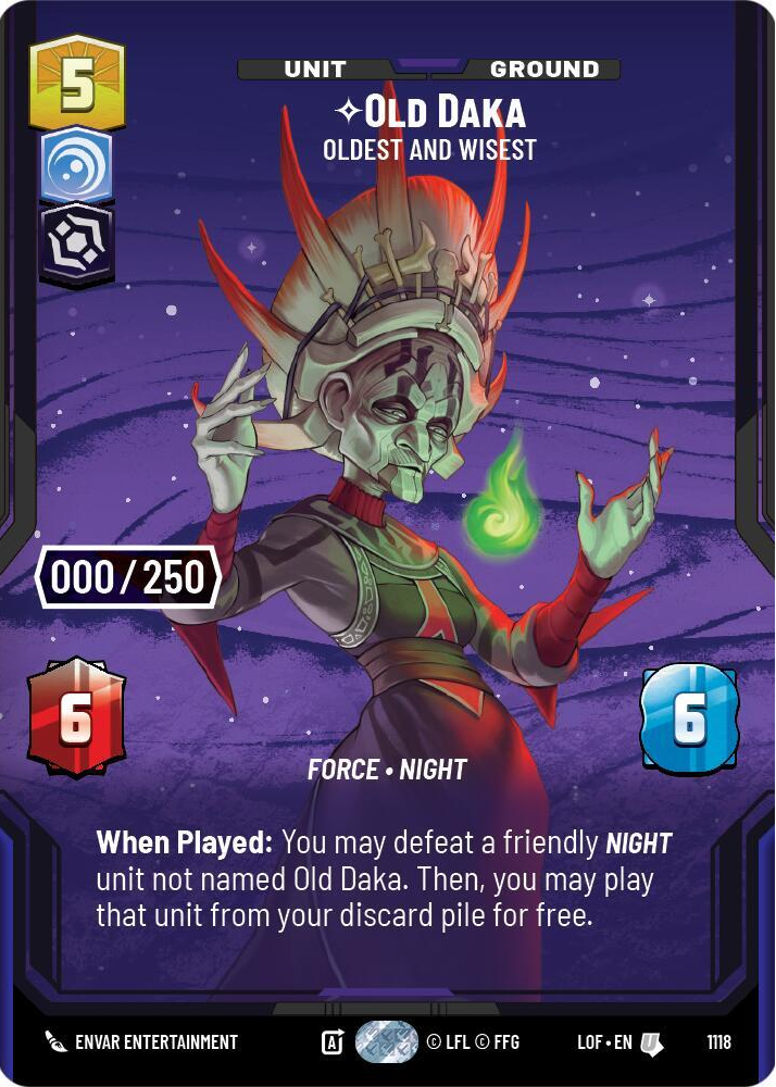 Old Daka - Oldest and Wisest 2025 Legends of the Force #1118 Prestige ...