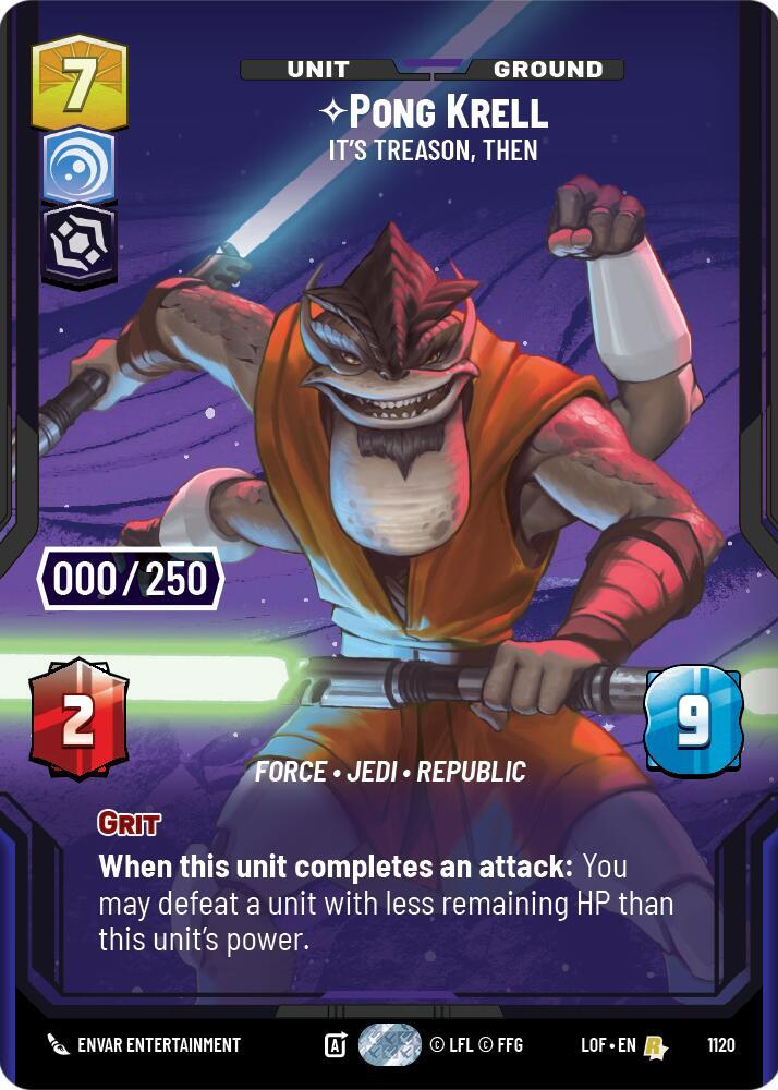 Pong Krell - It's Treason, Then 2025 Legends of the Force #1120 ...