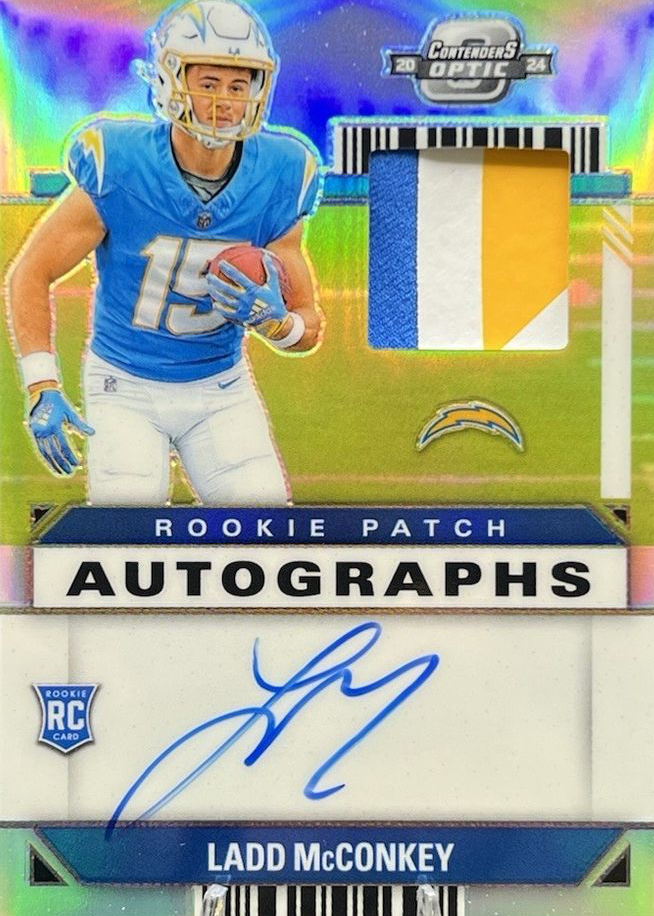 Ladd McConkey 2024 Contenders Optic #RPA-LMY Rookie Patch Auto /75 ...