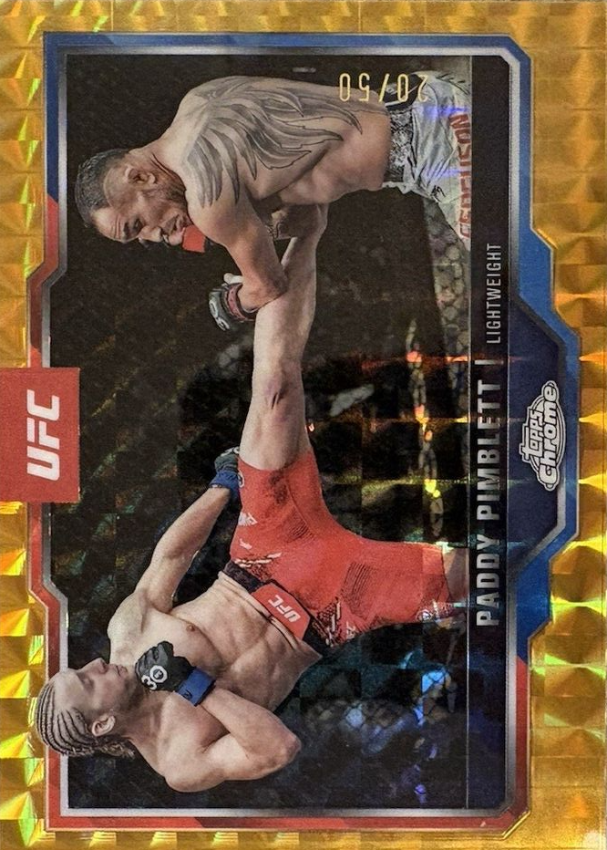 Paddy Pimblett 2025 Topps Chrome UFC #177 Gold Geometric Refractor /50 ...