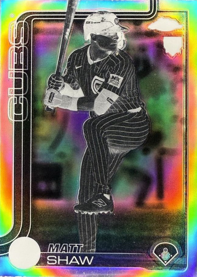 Matt Shaw 2025 Topps Chrome #219 Negative Refractor Price Guide ...