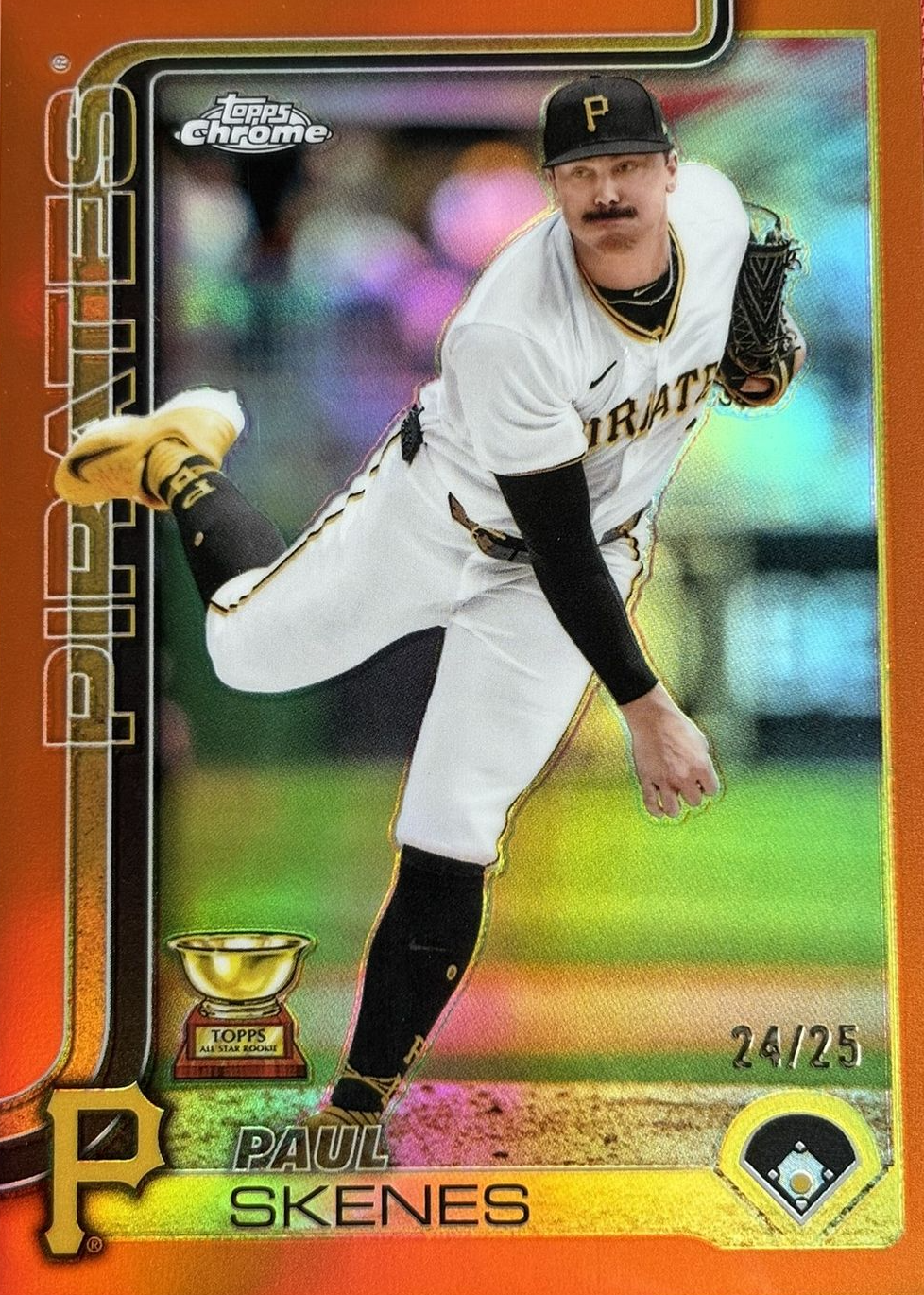 Paul Skenes 2025 Topps Chrome #300 Orange Refractor /25 Price Guide ...