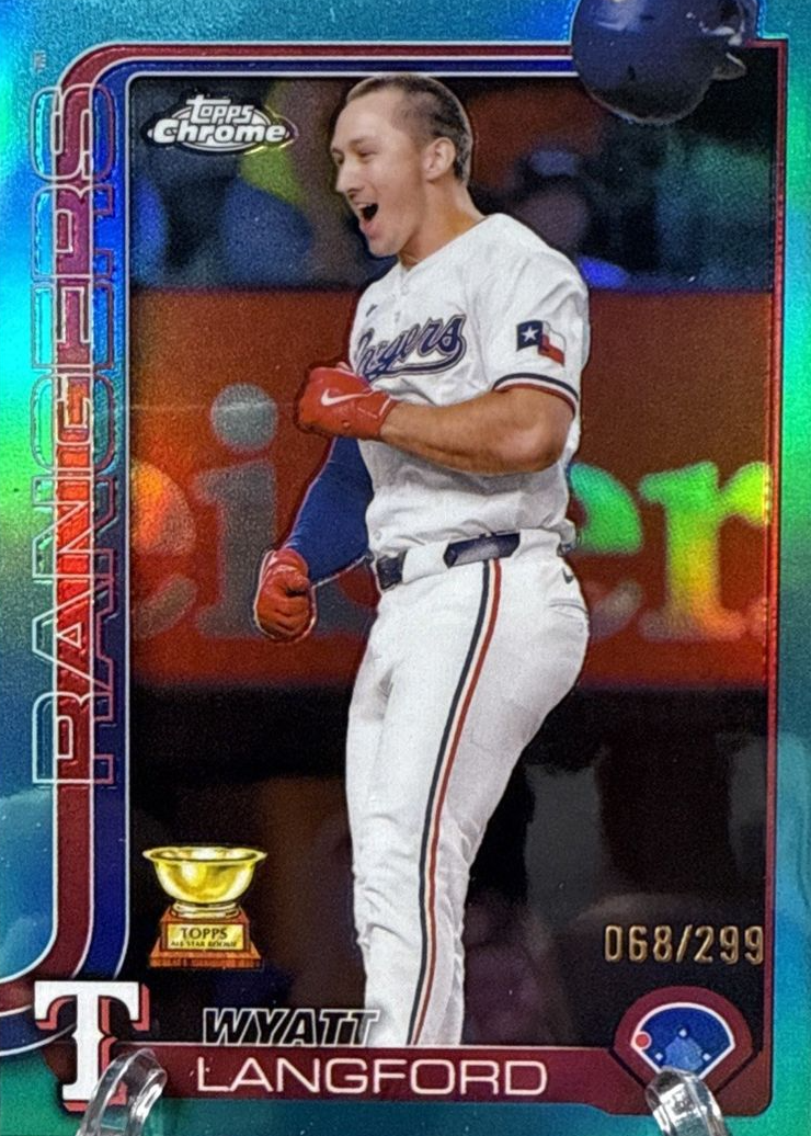Wyatt Langford 2025 Topps Chrome #68 Teal Refractor /299 Price Guide ...