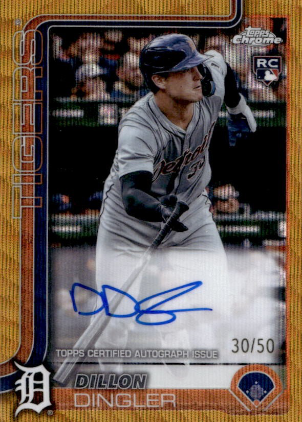 Dillon Dingler 2025 Topps Chrome #RA-DD Rookie Autographs - Gold Wave ...