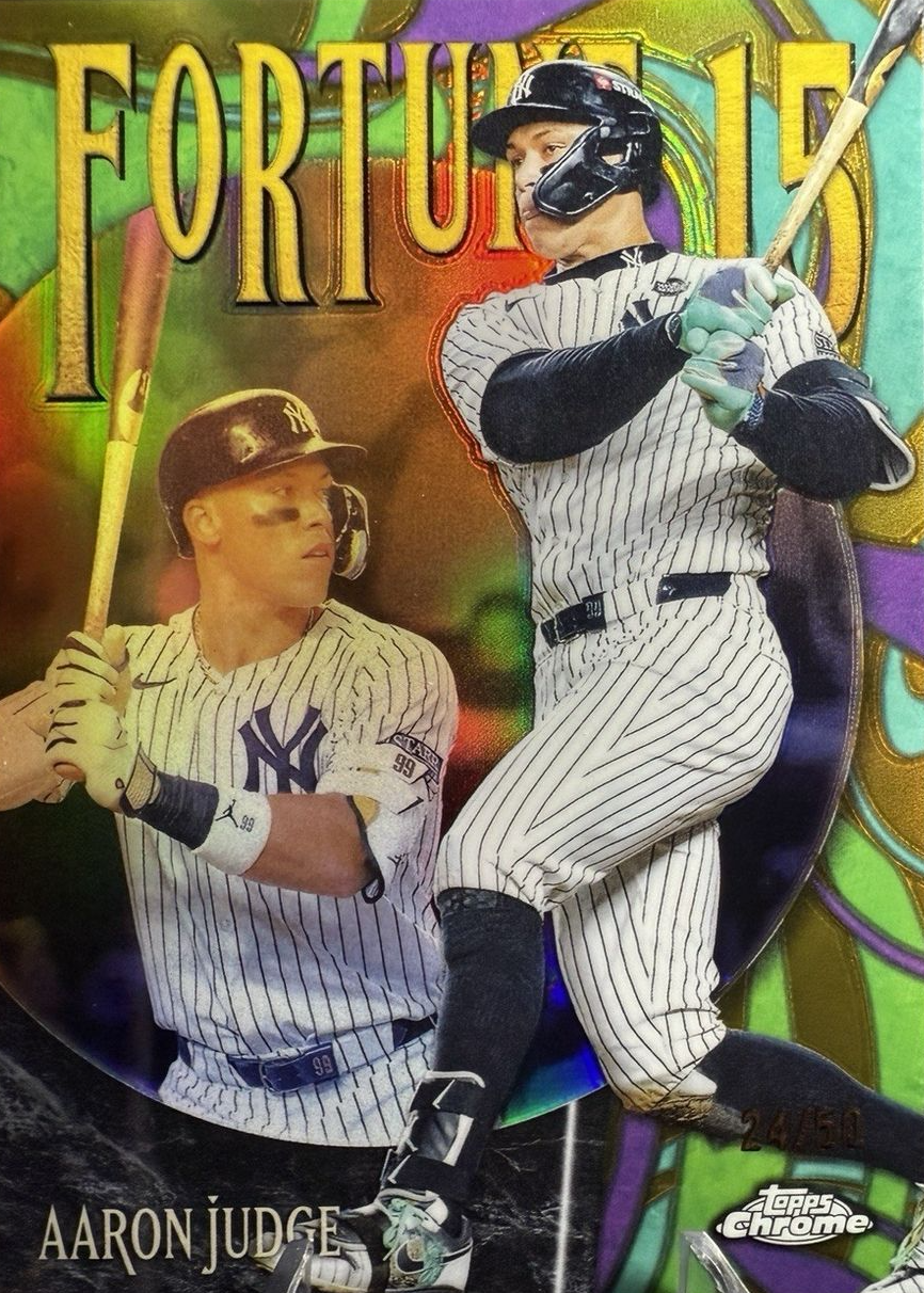 Aaron Judge 2025 Topps Chrome #F15-1 Fortune 15 - Gold Refractor /50 ...