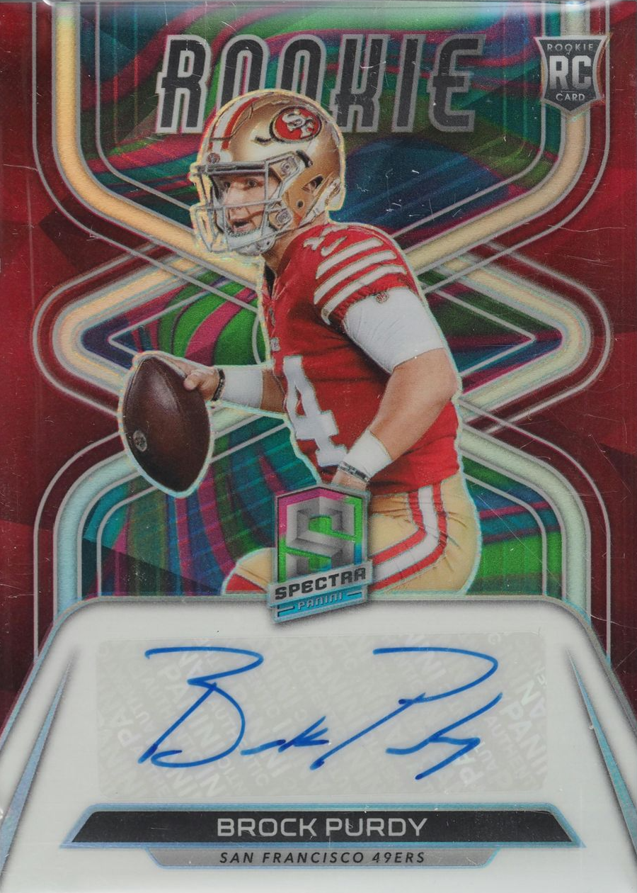 Brock Purdy 2022 Spectra #40 Rookie Autographs - Neon Marble /4 Price ...