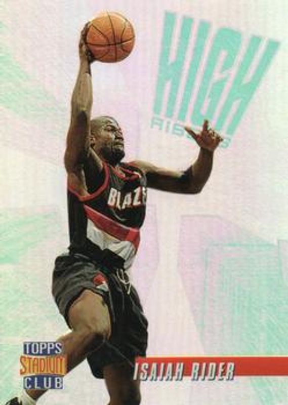 Isaiah Rider 1996 Topps Stadium Club #HR10 Member's Only High Risers ...