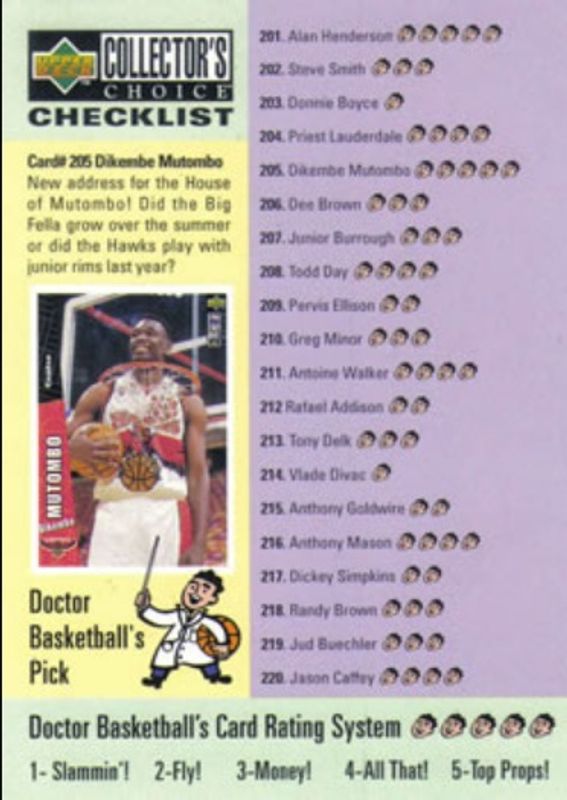 Dikembe Mutombo / Scottie Pippen 1996 Collector's Choice #396 Base ...