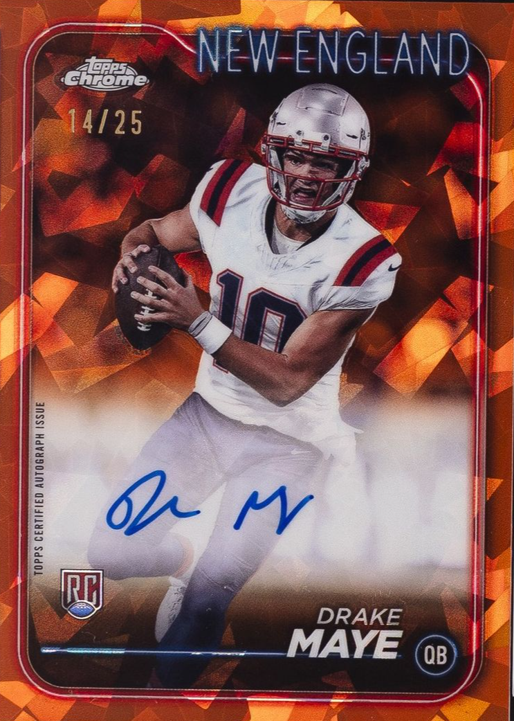 Drake Maye 2024 Topps Chrome Sapphire Edition #RA-DMA Rookie Autographs ...