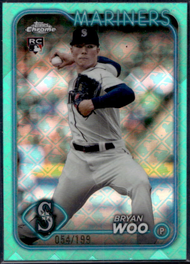 Bryan Woo 2024 Topps Chrome Logofractor Edition #172 Aqua /199 Price ...