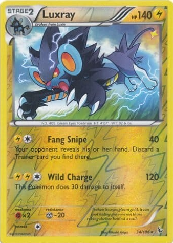 Luxray 2014 XY: Flashfire #034/106 Reverse Holo Price Guide - Sports ...