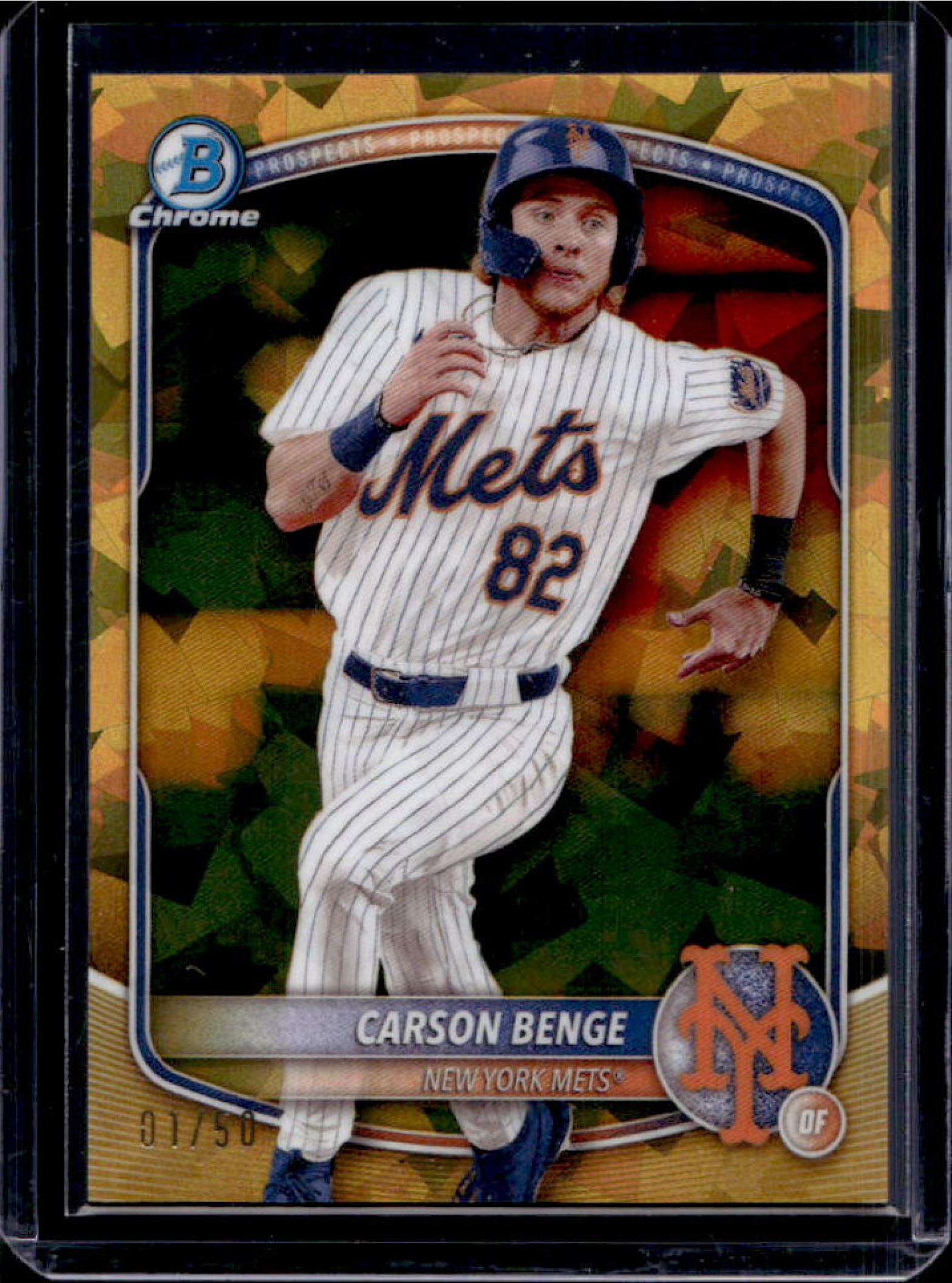 Carson Benge 2025 Bowman Sapphire Edition #BCP-108 Chrome Prospects - Gold Refractor /50 Price ...